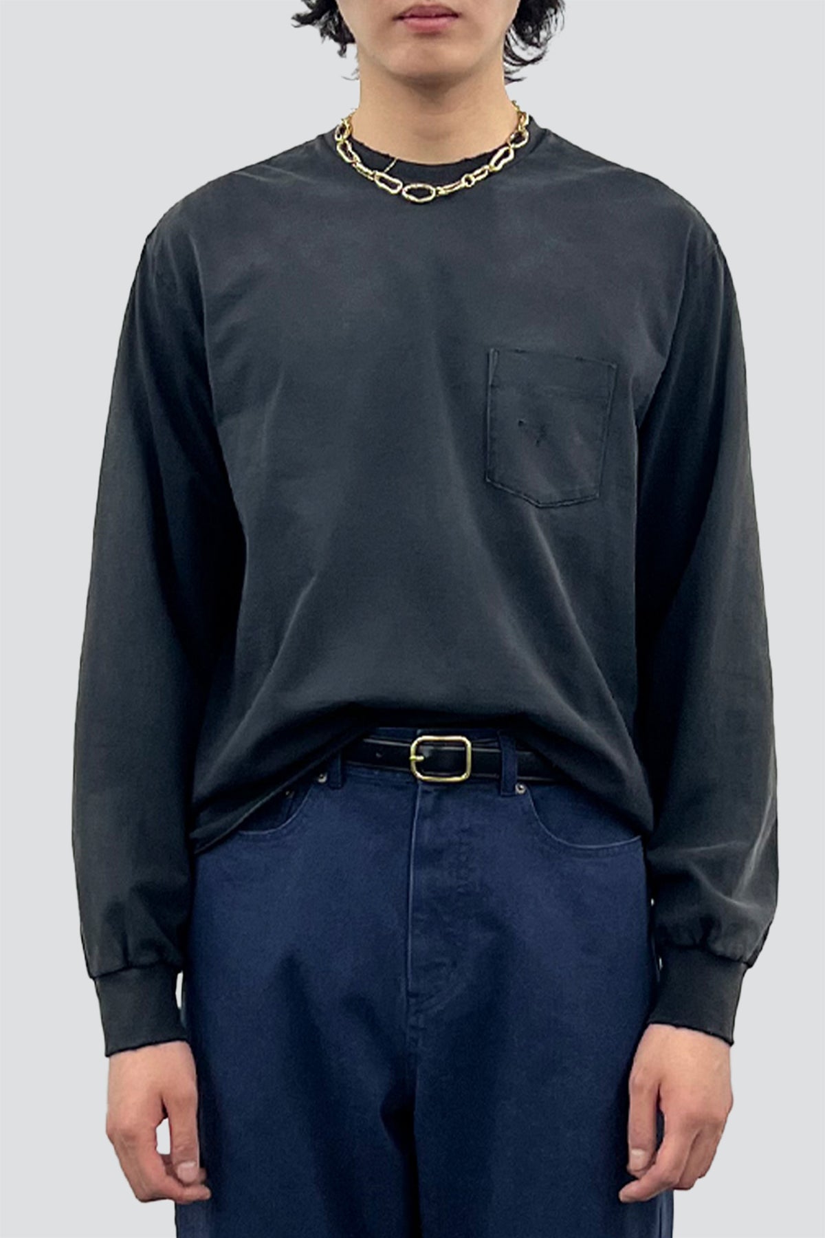 Faded Black Garment Dyed Long Sleeve Crew - Tonywack – Assembly New York