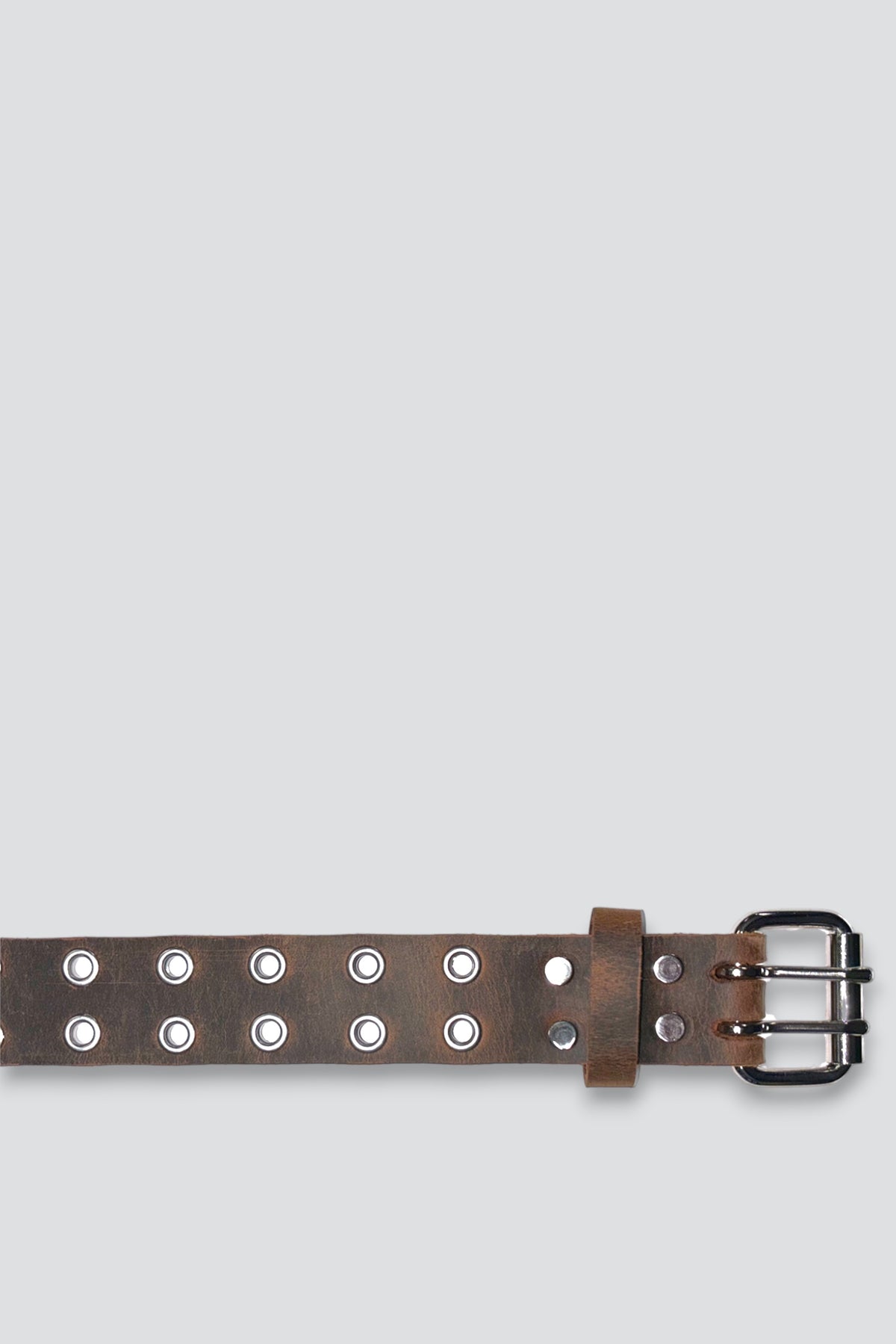 Brown Leather Double Eyelet Belt - Assembly New York
