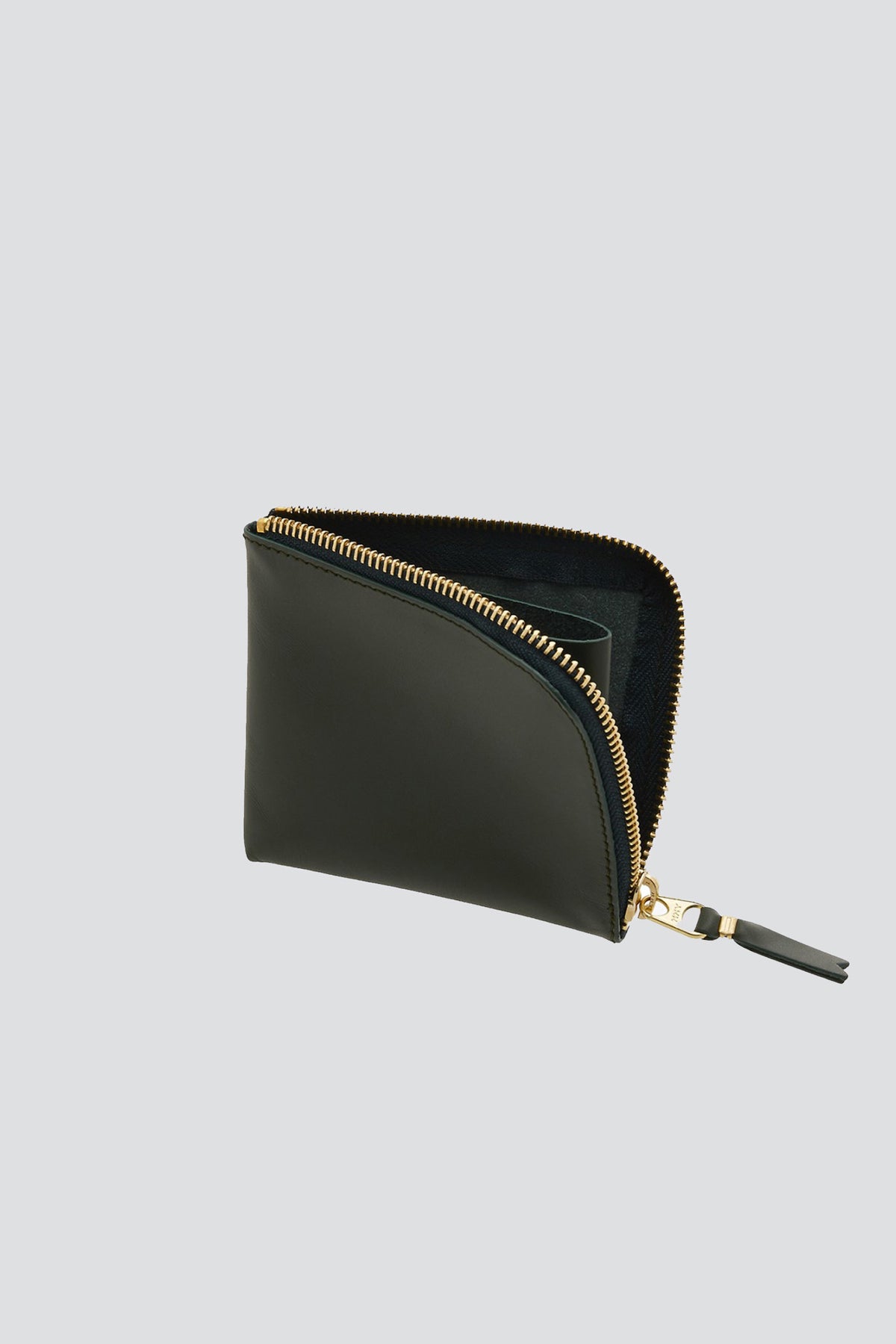 Leather Half Zip Wallet - Bottle Green - SA3100 - Comme Des Garçons ...