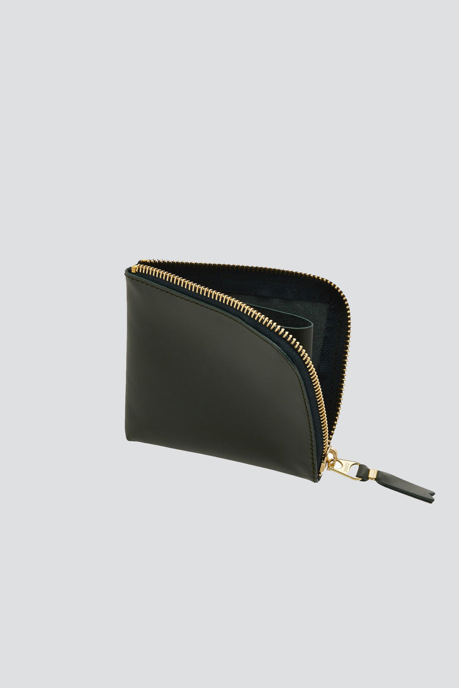 Leather Half Zip Wallet - Bottle Green - SA3100 - Comme Des Garçons ...