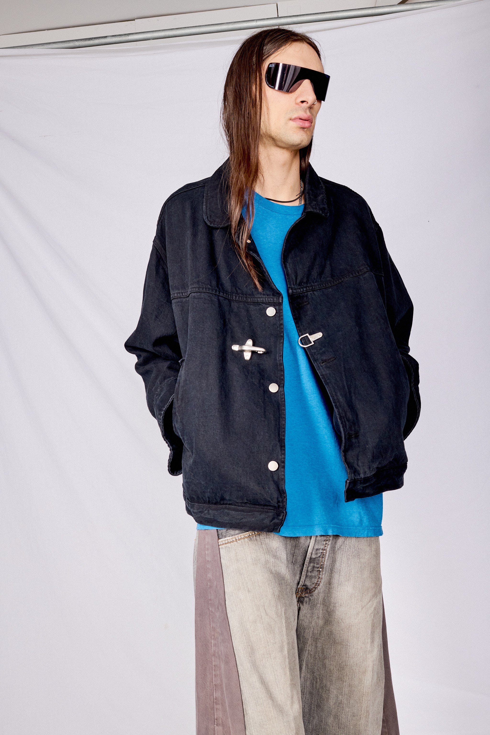 Black Denim Fireman Box Jacket - Assembly New York | Assembly New York