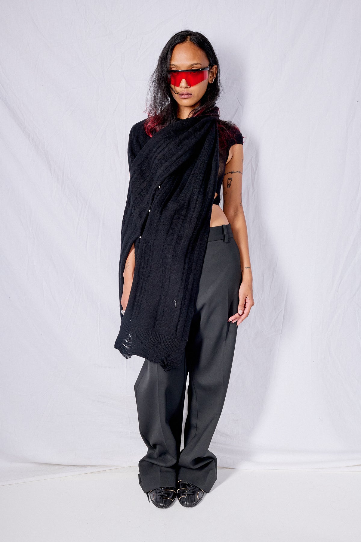 Onyx Laddering Wool Patchwork Scarf - Ruibuilt – Assembly New York