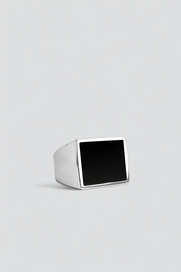 Silver Onyx Square Signet Ring - Legier – Assembly New York