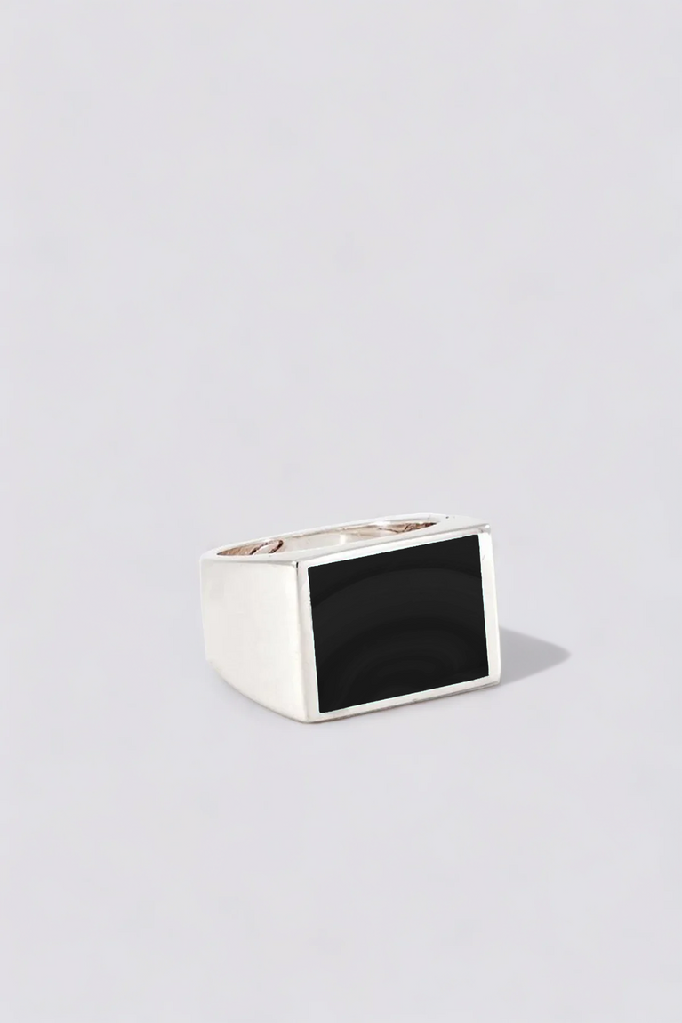 Silver Onyx Square Signet Ring - Legier – Assembly New York